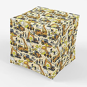 Construction Party Gift Wrapping Paper - Folded Flat 30 x 20 Inch (3 Sheets)