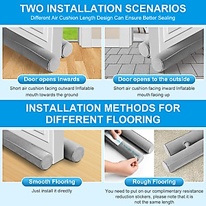 PearlLives Air Cushion Door Draft Stopper, Express Door Sweep for Wind, Dust, Smoke, Noise Protection and Energy Saving (Gray, 36 inches)