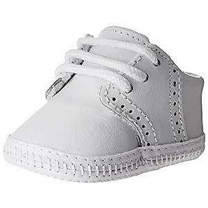 Baby Deer White Leather Saddle Oxford Crib Shoe, Infant, Unisex, Sz 0
