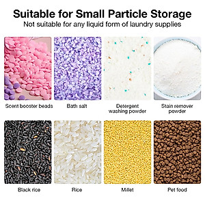 Conworld Rice Dispenser Kitchen Organization, Wall-Mounted Dry Food Storage Container with Lids and 1 cup, Laundry Detergent Dispenser.Suitable for Black Rice, Pet Food, Beans, Laundry Scent Beads