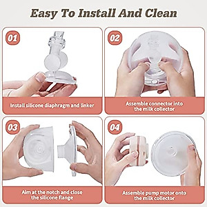 Breast Pump Electric,Wearable Breast Pump,Portable Breast Pump with 3 Modes 9 Levels,Memory Function Rechargeable Single Milk Extractor with Massage Mode-24mm Flange…