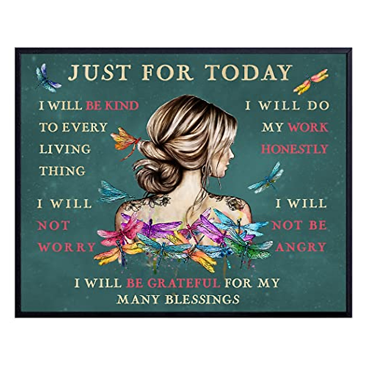 Inspiration Positive Affirmations Boho-chic Wall Art - New Age spiritual Hippie Motivational Wall Decor - Inspirational Quotes Saying - Encouragement Gifts for Women - Encouraging Wall Decor UNFRAMED