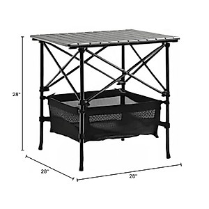 TrailBuddy Folding Camping Table - Aluminum Foldable Table for Tailgating or Camp Site with Carry Bag - Lightweight and Portable for Beach, Picnic, Tailgate & Outdoor Use, 28"x 28" x 28"