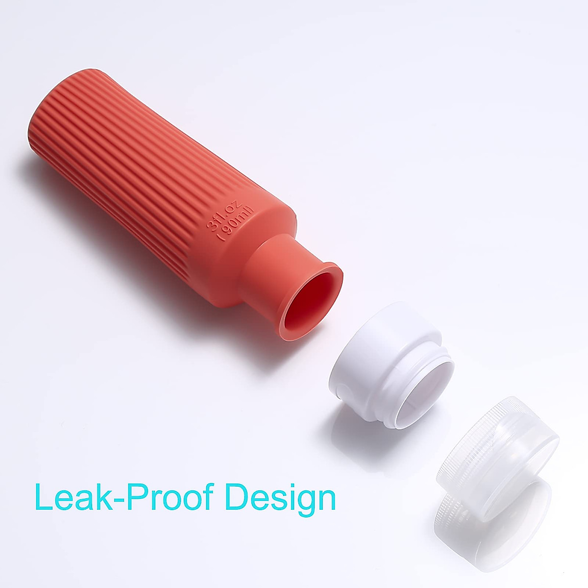 Silicone Travel Bottles for Toiletries,BPA Free,3 oz Leak Proof Refillable Portable Squeeze Empty Accessories Travel Size Liquid Cosmetic Lotion Shampoo Conditioner Bottles Containers 4 Pack Rose