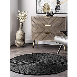 Aizza Trends Jute Carpet for Living Room, Jute Round Floor Mat, Rugs for Living Room, Jute Centre Table Carpet for Home Decore (2 X 2 Feet)