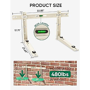 Plusluck Mini Split Wall Mounting Bracket for 18000-24000 BTU Mini Split Air Conditioner with Leveler Universal Ductless AC and Heat Pump Systems Outdoor