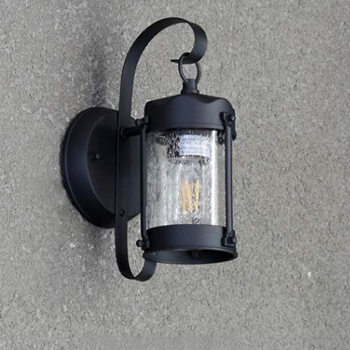 PEHUB Minimalism Creative Industrial Wall Lamp Outdoor Waterproof Wall Light Glass Shade Cylindrical Wall Lantern with E27 Socket Garden Courtyard Porch Wall Sconce Exterior Light Fixture