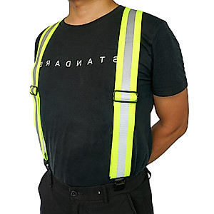 MELOTOUGH Reflective Safety Suspenders|Work Suspenders with Hi Viz Reflective Strip Hold Up Tool Belt Suspenders