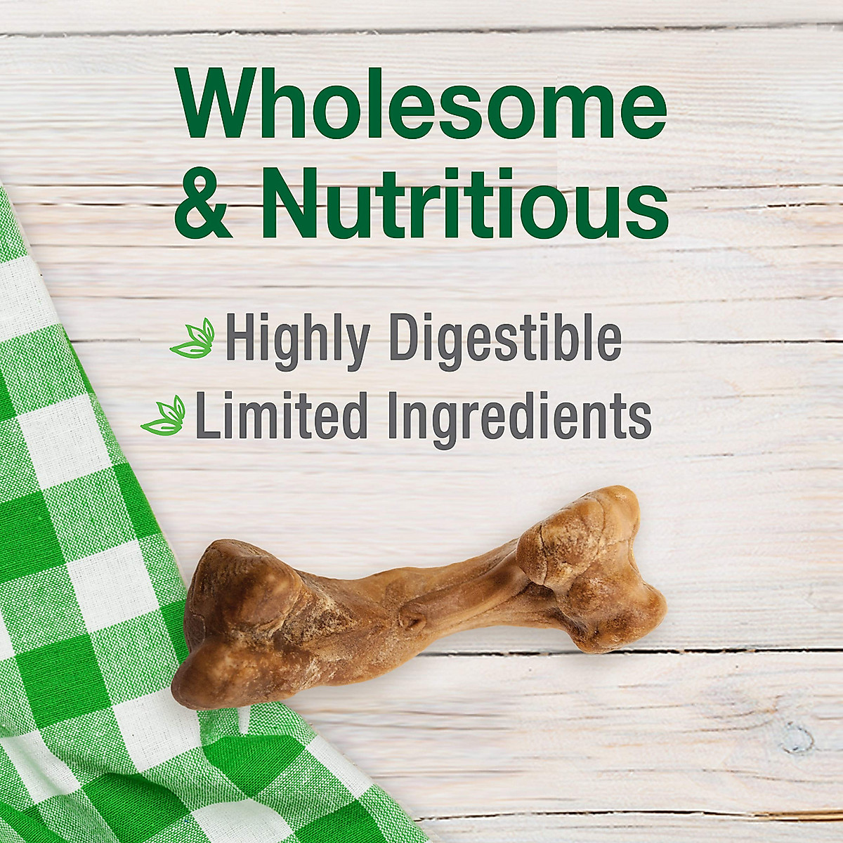 Nylabone Healthy Edibles Broth Bone Natural Dog Chews Long Lasting Treats Ham Flavor Small/Regular - Up to 25 Ibs. (4 Count)