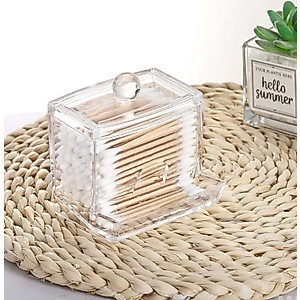 Cotton Swabs Storage Holder, Cotton Swabs Box, Cotton Pads Holder (Plastic)