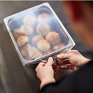 PanSaver Disposable Clear Half Pan Covers for Shrink Tight Food Storage & Easy Transportation - Commercial Food Cover (23 x 6 IN, 50 Pack)