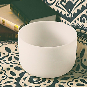 Hye-eun Crystal Singing Bowl,10 Inch 432Hz E Note Quartz Sound Meditation Bowls Solar Plexus Chakra with Carry Case for Yoga Healing Sound Energy Vibration