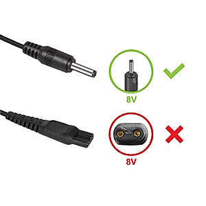 98K Charger Compatible with Philips HQ840 Norelco Multigroom Series 3000 MG3750 MG3750/50 MG3750/10 MG3750/60 MG3760 MG3760/50 Trimmer 8V 100mA AC/DC Adapter Power Supply Cord Battery Charger