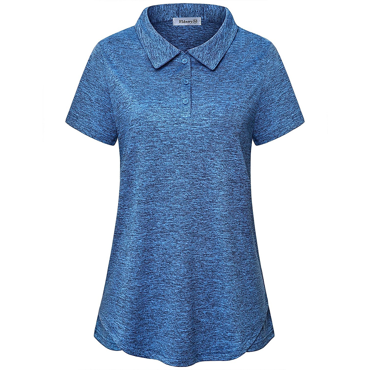 Vldnery Women's Golf Shirts Moisture Wicking Short Sleeve Shirt 3-Button Athletic Lightweight Yoga Tennis Polo Tops (L)