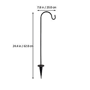 BESPORTBLE 24Inch Shepherd Hooks 3 Pack Garden Stakes Shepherds Hook for Garden Decor, Plant Hanger, Lantern Hook, Solar Light Hanging
