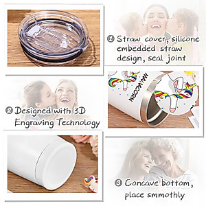 Mamacorn Tumbler Cup Mothers Day Gifts from Daughter Son Funny Unicorn Wine Tumbler, Mamacorn Like a Normal Mom But More Awesome Stainless Steel Insulated Cup, 20 oz Travel Mug with Straw Lid Gift Box