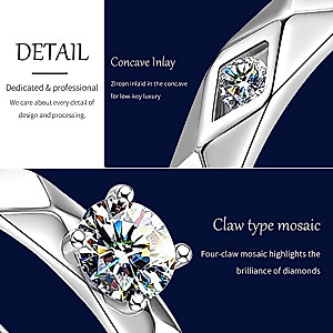 Sunamy Fashion Couple Rings for Him and Her Set,Adjustable S925 Silver CZ, Matching Promise Ring Engagement Ring Wedding Ring Anniversary Ring