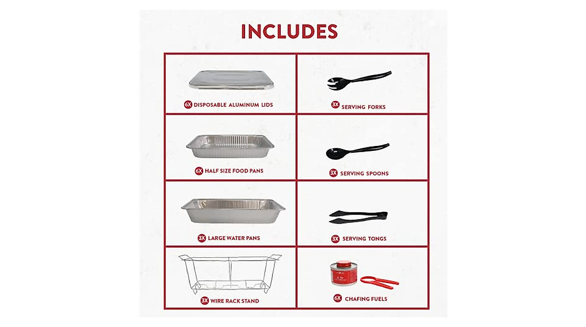 Premium Alpha Living 33-Pcs Chafing Dish Set for Parties