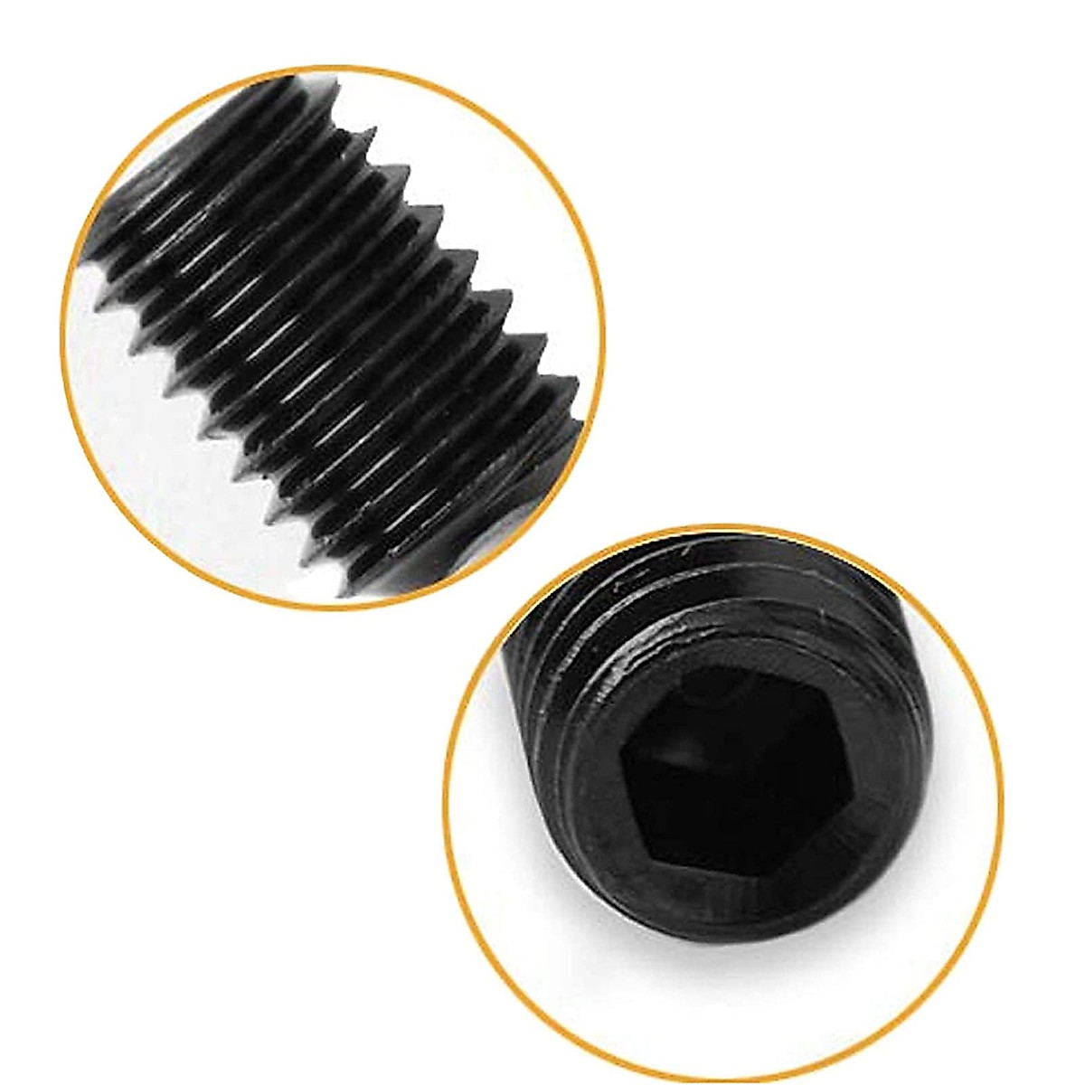 M3-0.5 x 4mm Black Hex Socket Set Grub Screws,Headless Cup Point,Flat Point Grub Bolt,Internal Hex Drive,Alloy Steel,12.9 Class Carbon Steel，External Thread 100 Pcs