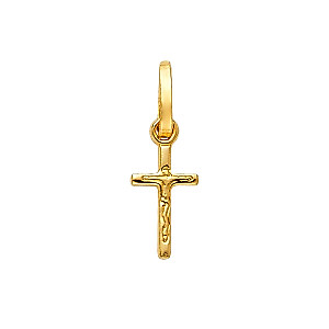 TGDJ 14KY Crucifix Cross Religious Pendant | 14K Yellow Gold Christian Jewelry Jesus Pendant Locket For Women Men | 13 mm x 8 mm Gold Chain Pendants | Weight 0.5 grams