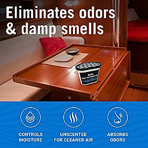 Moisture Absorber Boat Dehumidifier Moisture Absorbers Charcoal Smell Remover to Get Rid of Damp Smell & Humidity | No Refill for Basement, Closet, Home, RV or Boating Unscented Fragrance Free (4 Pack)