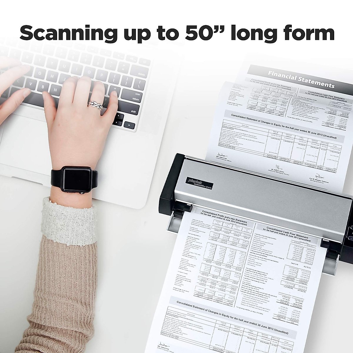 Plustek Mobileoffice D430 Portable Duplex Commercial Duty Document and Card Scanner, Perfect for Front Desk Use, Powerful Document Management Solution