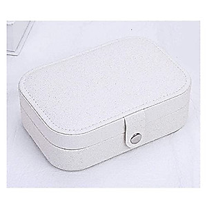 ZZYINH AN207 Jewelry Box for Earrings Ring Necklaces Storage PU Leather Box for Jewelry Portable Organizer for Jewelry Travel Jewelry case Small Jewelry (Color : White)