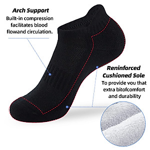 ATBITER Ankle Socks Women's With Cushioned Athletic Running No Show Low Cut Tab Socks 6-Pairs