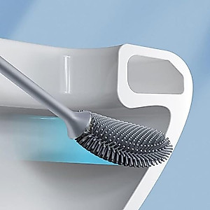 Creative Silicone Toilet Bowl Brush 2-in-1 Toilet Brush Cleaning Powerful Toilet Cleaner Brush Toilet Brush and Holder Set