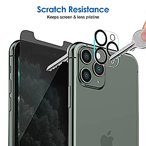 JETech Privacy Screen Protector for iPhone 11 Pro Max 6.5-Inch with Camera Lens Protector, Anti Spy Tempered Glass Film, 2-Pack Each