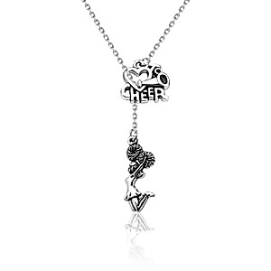 PLITI Cheerleader Pendant Necklace For Women Cheer Team Cheer Coach Appreciation Gift Cheer Megaphone Charm (cheer nec)