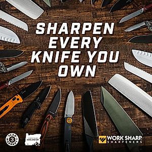 Work Sharp Precision Adjust Elite Knife Sharpener Including Additional Sharpening Stones and Carry Case