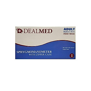 Dealmed Professional Aneroid Sphygmomanometer – Manual Arm Blood Pressure Monitor with Adult Size Cuff and Carry Case, Black (1, Adult)