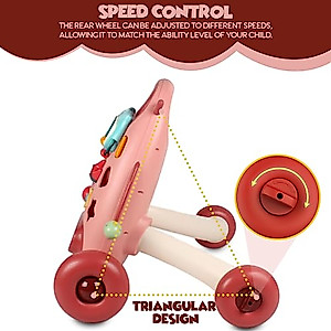 RushFo Interactive Baby Push Walker with Speed Control Features, Safe & Stable Design, Sit to Stand Walker, Best Gift for Christmas, Birthday & Special Occasion