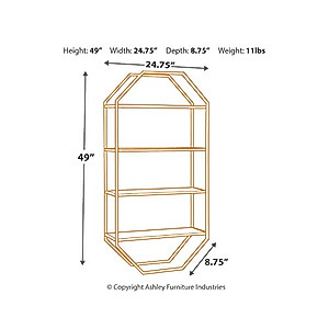 Signature Design by Ashley Elea Urban 48" Multi Purpose Minimalist Wall Shelf, Black & Natural