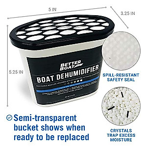 Moisture Absorber Boat Dehumidifier Moisture Absorbers Charcoal Smell Remover to Get Rid of Damp Smell & Humidity | No Refill for Basement, Closet, Home, RV or Boating Unscented Fragrance Free (4 Pack)