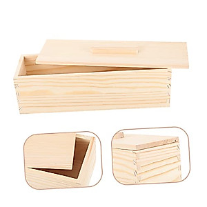 HAKIDZEL toast mold unfinished treasure chest wood bread container kitchen loaf pan nonstick bread pan wood bread bin soap container toast DIY baking mold wooden with cover baking tools