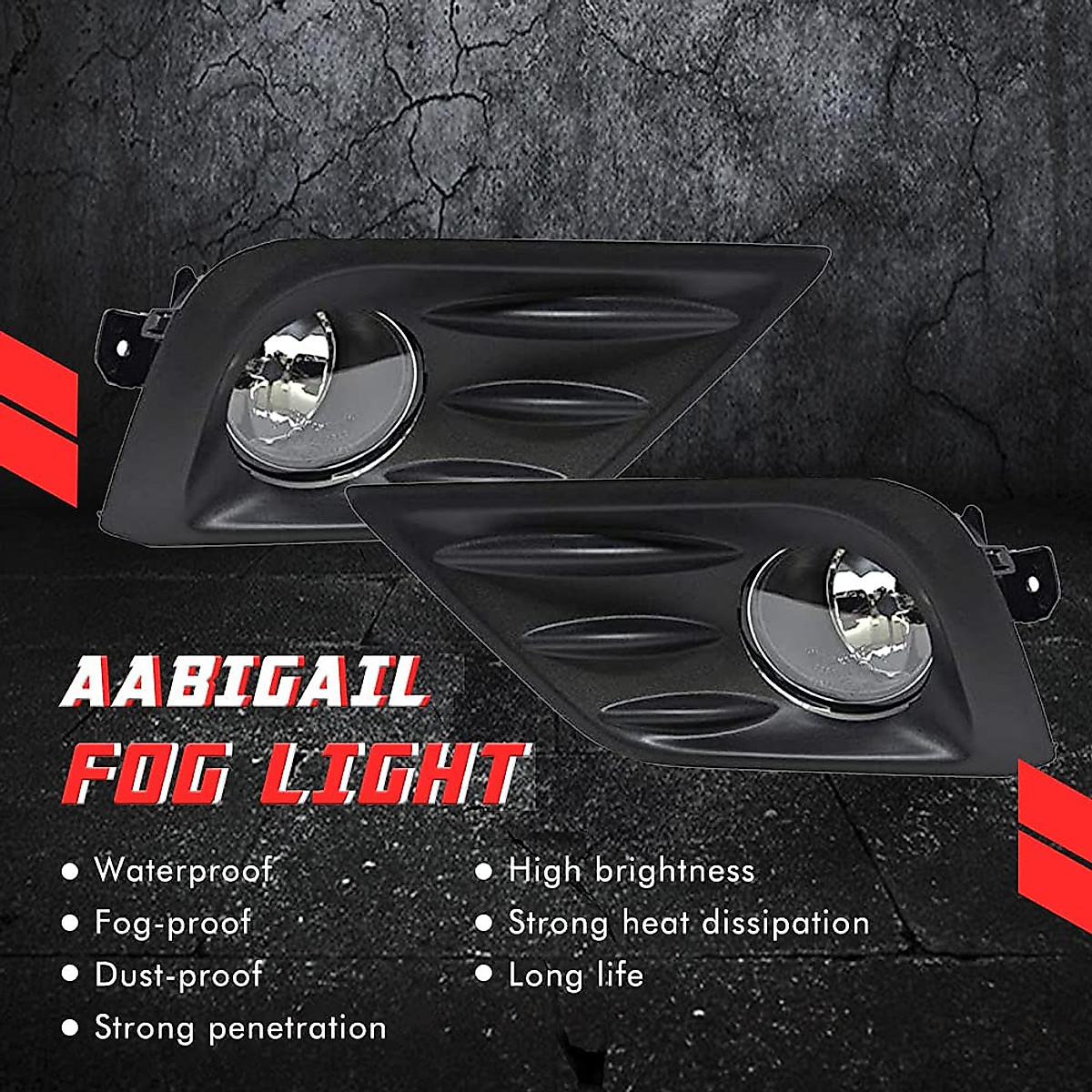 Driving Fog Lights Lamps Replacement for 2008 2009 2010 Ford F250 350 450 Super Duty with H10 12V 42W Halogen Bulbs & Wiring Harness Kit (Clear Lens)