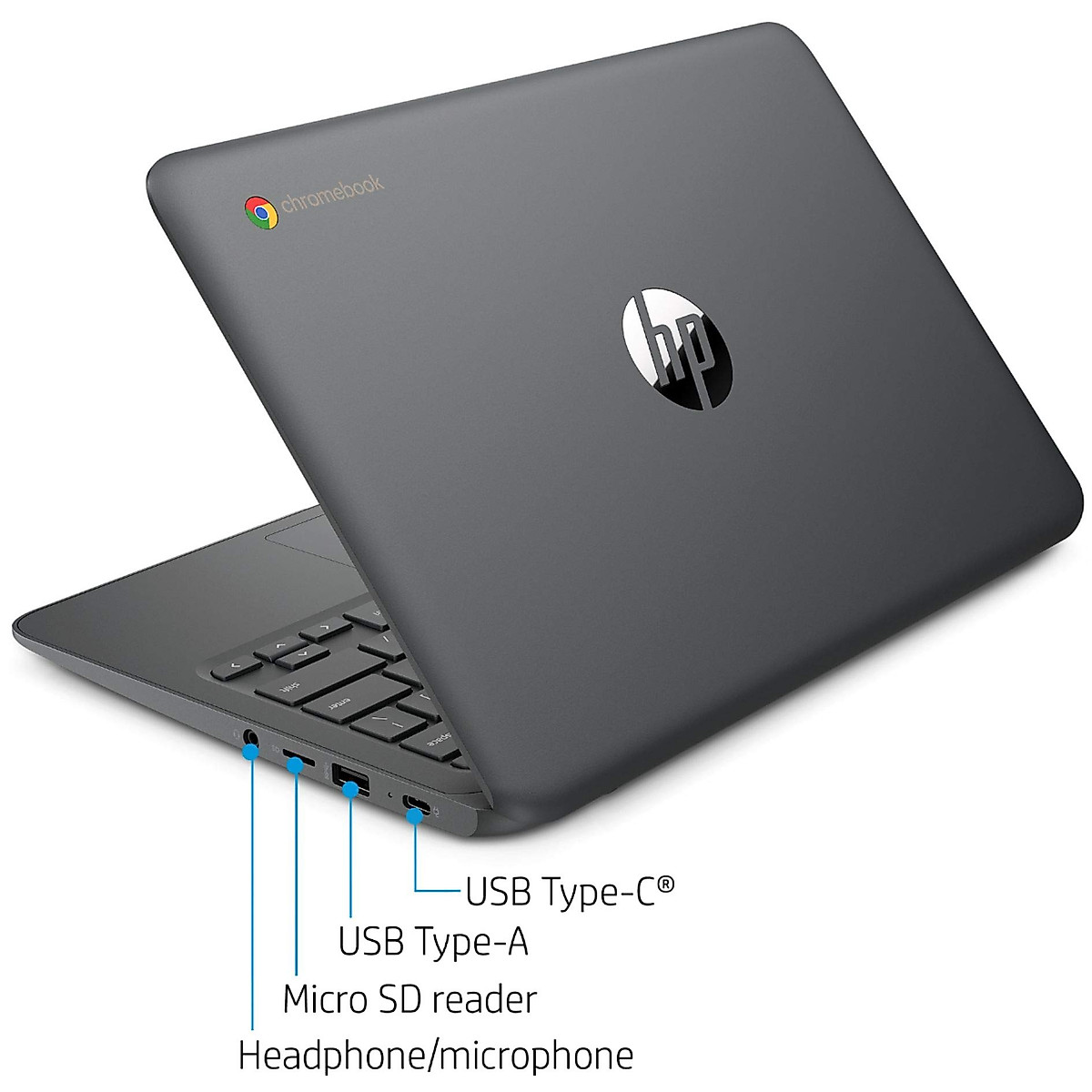 HP 2021 Chromebook 11.6 Inch Laptop, Intel Celeron N3350 up to 2.4 GHz, 4GB RAM, 32GB eMMC, WiFi, Webcam, USB Type C, Chrome OS + TiTac Accessory (Zoom or Google Classroom Compatible)