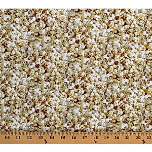Cotton Popcorn Snacks Food Favorite Foods Cotton Fabric Print by The Yard (384BUTTER)