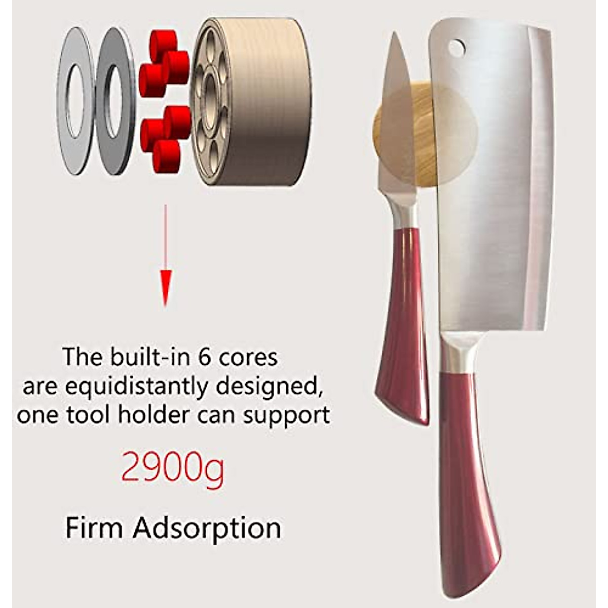 Knife Wall Mount Holder Magnetic Adsorption,Free Fetching,Does not need to be perforated in the wall.