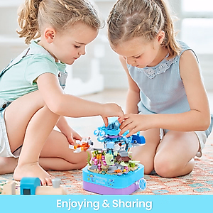 BUILPLAY Building Blocks Music Box for Kids Rotating Ocean Model Building Kits STEM Educational Toys & Gifts for Boys and Girls 8+ Years Old