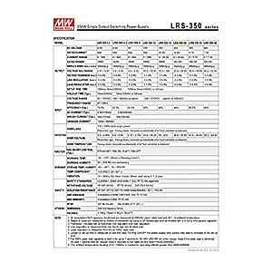 MEAN WELL LRS-350-24 350.4W 24V 14.6 Amp Single Output Switchable Power