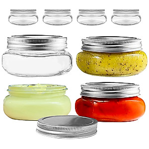 CHGShine Wide Mouth Mason Jar 8 oz for Pickling, Shea Butter Body Butter, Canning, Candles, Fruit Preserves, Jam or Jelly - Glass jar with Lids 8pc