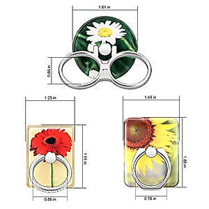 Ycciksld 3 Kinds Finger Ring Holder for Cell Phone Grip(Flower)