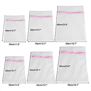 Mesh Laundry Bag For Washing Lingerie And Delicate Garments Women Wash Bag Washing Machine Bag Protect Blouse Hosiery Stocking Underwear Bra Etc With Premium Zipper (Fine Mesh 50x60cm)