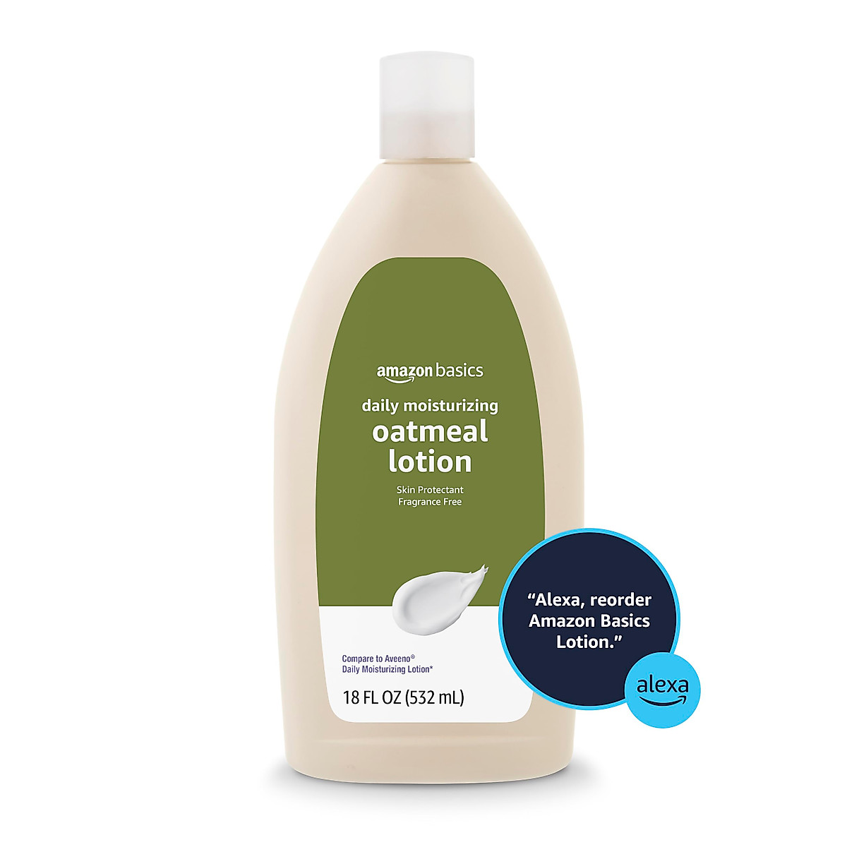 Amazon Basics Daily Oatmeal Body Lotion and Skin Protectant Moisturizer, Fragrance Free, 18 Fl Oz (Pack of 1) (Previously Solimo)