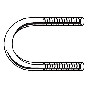 5/16"-18 x 2" Pipe Size Plain 304 SS U-Bolt