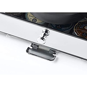 Nifty Rolling Coffee Pod Drawer - Glass Top & Chrome Finish, Compatible with K-Cups, 36 Pod Pack Holder, Compact Under Coffee Pot Storage Drawer, Slim Home Kitchen Counter Organizer