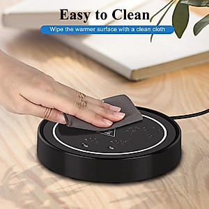 Dimux Coffee Warmer with Mug Set - Electric Beverage Cup Warmer for Desk Office Home Use, Candle Warmer Heating Plate with Gravity Switch Auto Shut Off (Up to 131F/55C), 12oz (Blue Set)